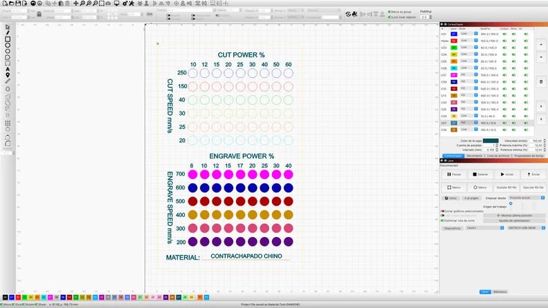 Laser Test Files | Cut & Engrave Test | CO2 - Diode Lasers | Grid Test ...